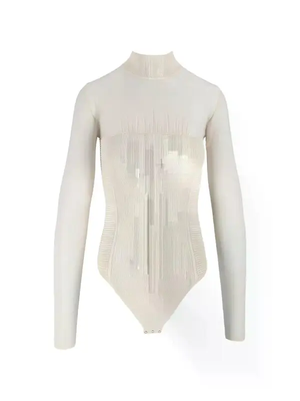 Elisabetta Franchi Ribbed-knit Bodysuit - Neutrals