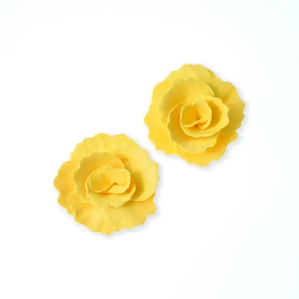BY CHAVELLI Rosette Large Stud Earrings - Yellow