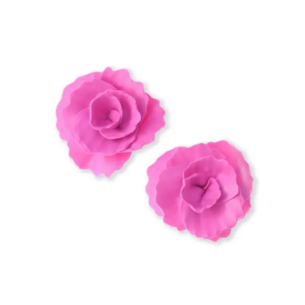 BY CHAVELLI Rosette Large Stud Earrings In Hot - Pink