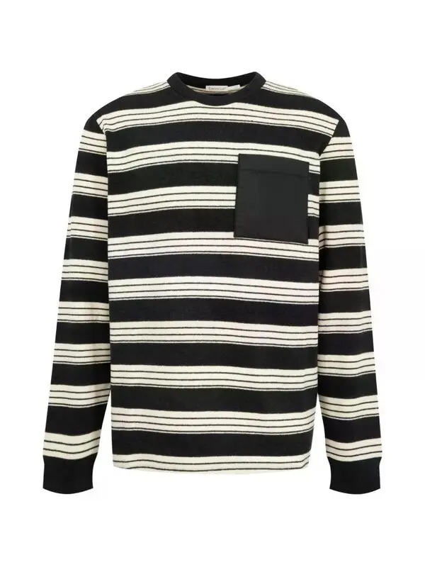 Moncler Striped Chest-pocket T-shirt - Black