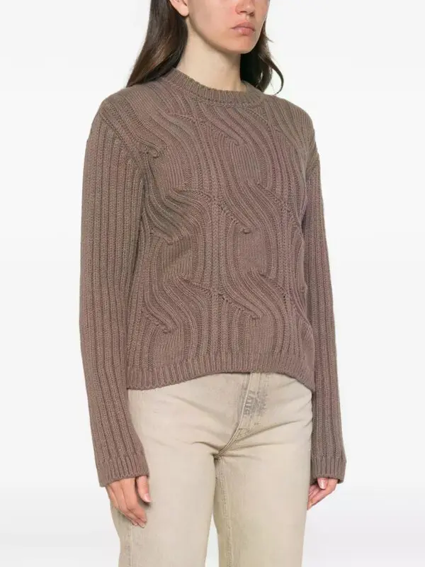 Moncler Ribbed Cable-knit Sweater - Brown