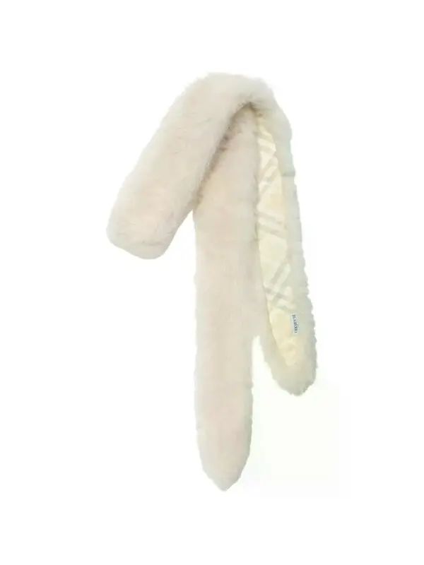 Burberry Skinny Shearling Scarf - Neutrals