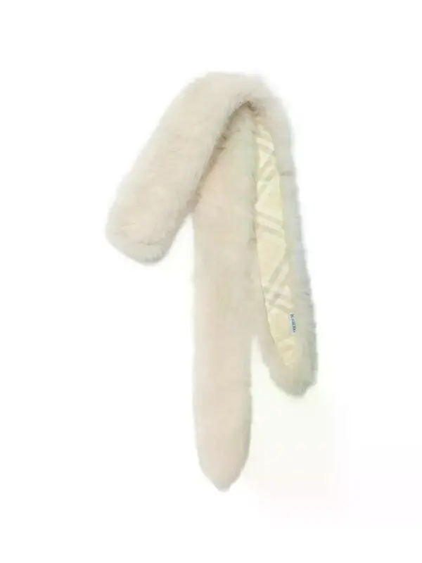 Burberry Skinny Shearling Scarf - Neutrals