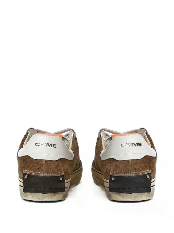 CRIME LONDON Deconstructed Distressed-effect Leather Sneakers