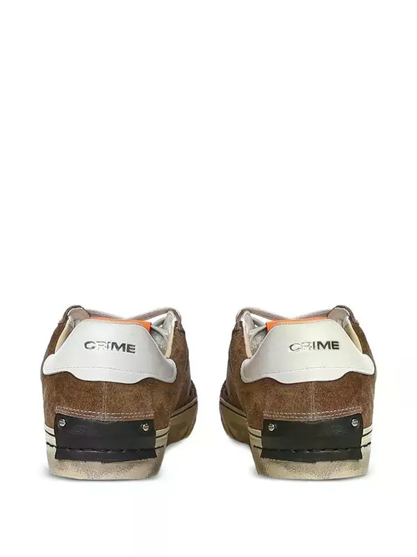 CRIME LONDON Deconstructed Distressed-effect Leather Sneakers
