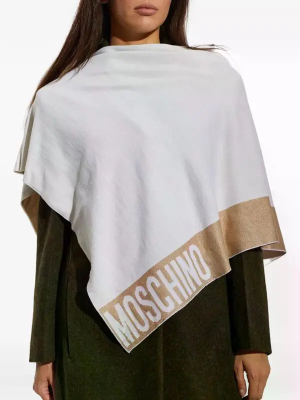 Moschino Metallic-thread Logo-print Poncho