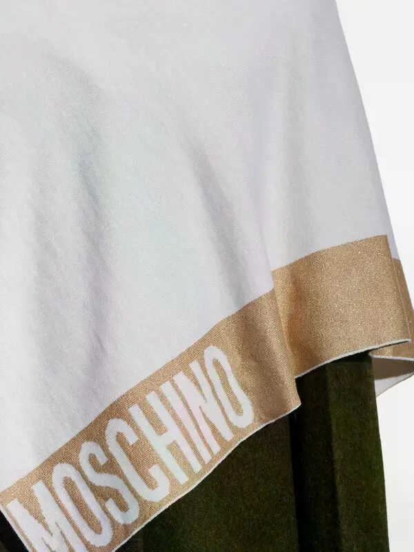 Moschino Metallic-thread Logo-print Poncho