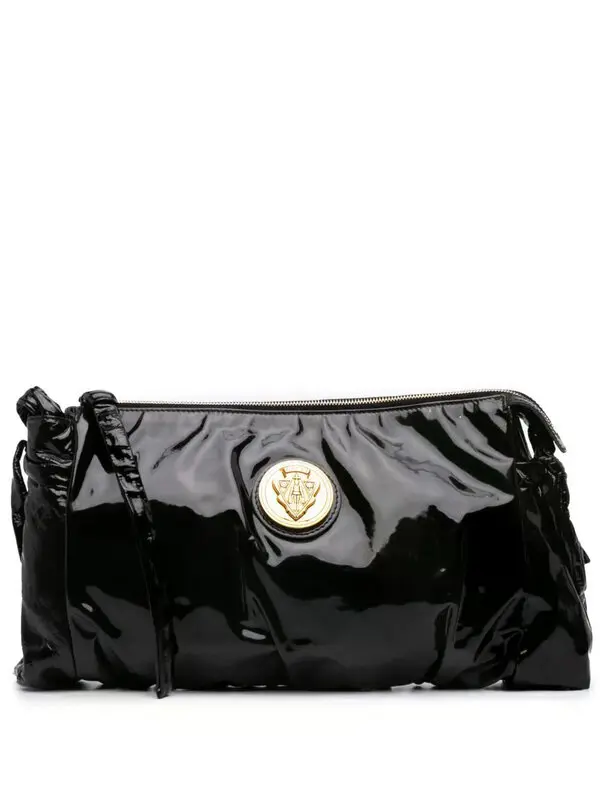 Gucci 2016-2026 Large Patent Hysteria Clutch Bag - Black