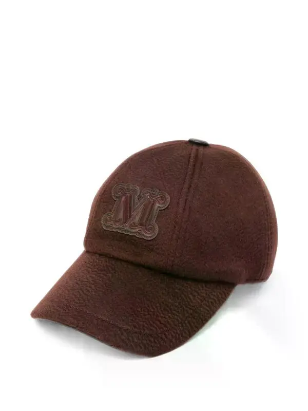 Max Mara Logo-patch Cashmere Baseball Cap - Brown