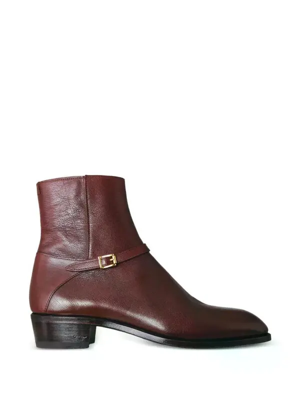 LIDFORT Buckle-strap Zip-fastening Boots - Red