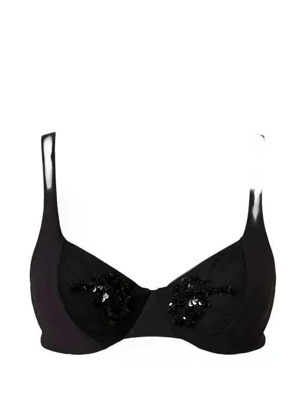 TWINSET Embroidered Underwired Bikini Top
