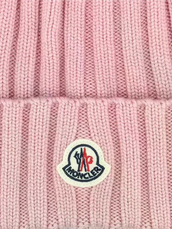 Moncler Pom-pom Ribbed-knit Beanie Hat