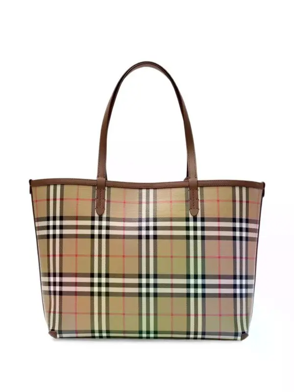 Burberry Small Check Tote - Neutrals