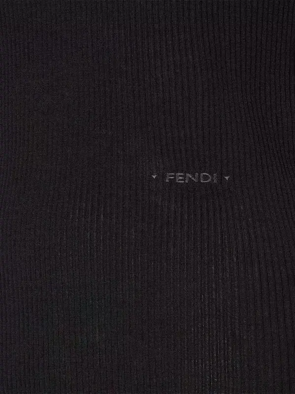 Fendi Ribbed-knit Polo Shirt