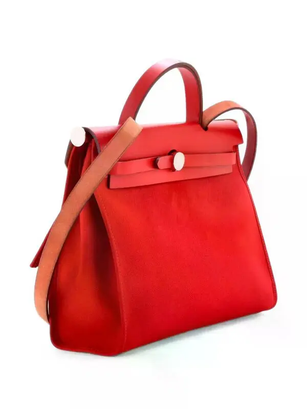 Hermès Herbag Zip Leather And Toile 31 Shoulder Bag