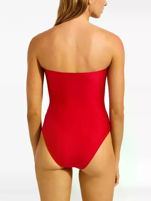 Seafolly Palermo Bead-embellished Bandeau Swimsuit