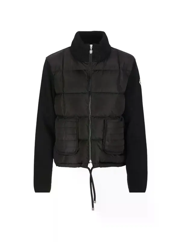 Moncler Quilted-panel High-neck Cardigan - Black