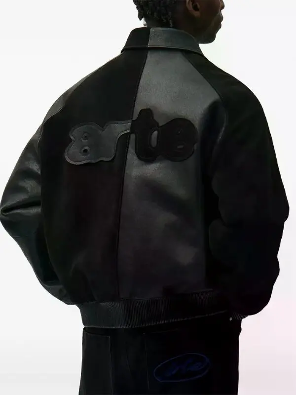 ARTE ANTWERP Logo-patch Panelled Leather Jacket