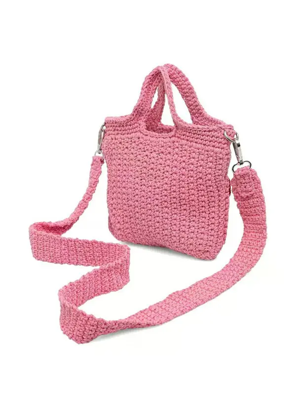 MC2 SAINT BARTH Crochet Heart-patch Tote Bag