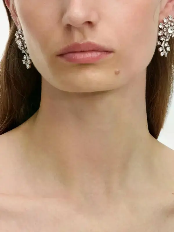 SELF-PORTRAIT Crystal-embellished Floral Earrings