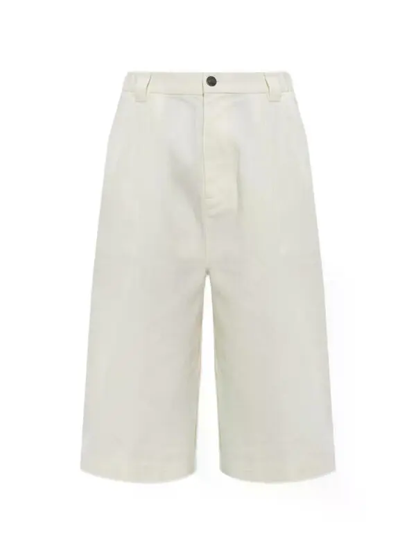 Adidas Wide-leg Cotton Denim Shorts - White