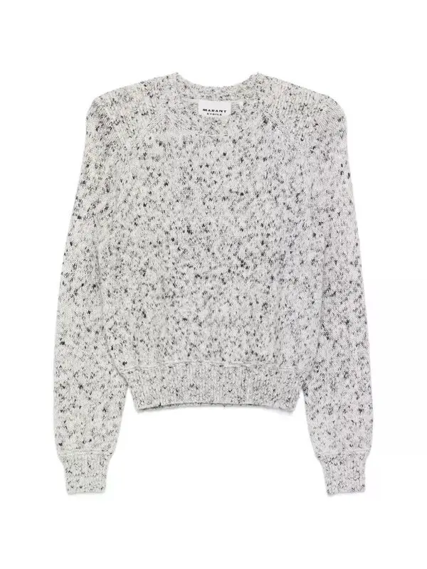 MARANT ETOILE Anya Marl-knit Raglan-sleeve Knitwear - Neutrals