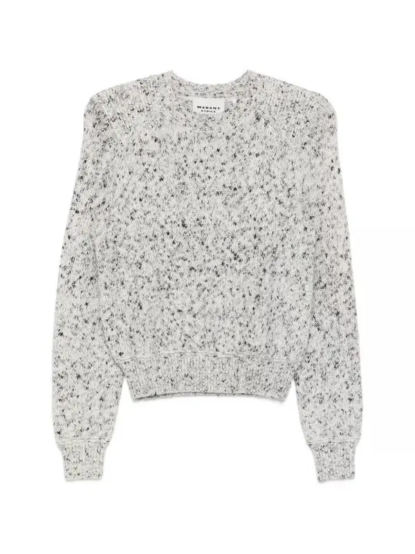 MARANT ETOILE Anya Marl-knit Raglan-sleeve Knitwear - Neutrals