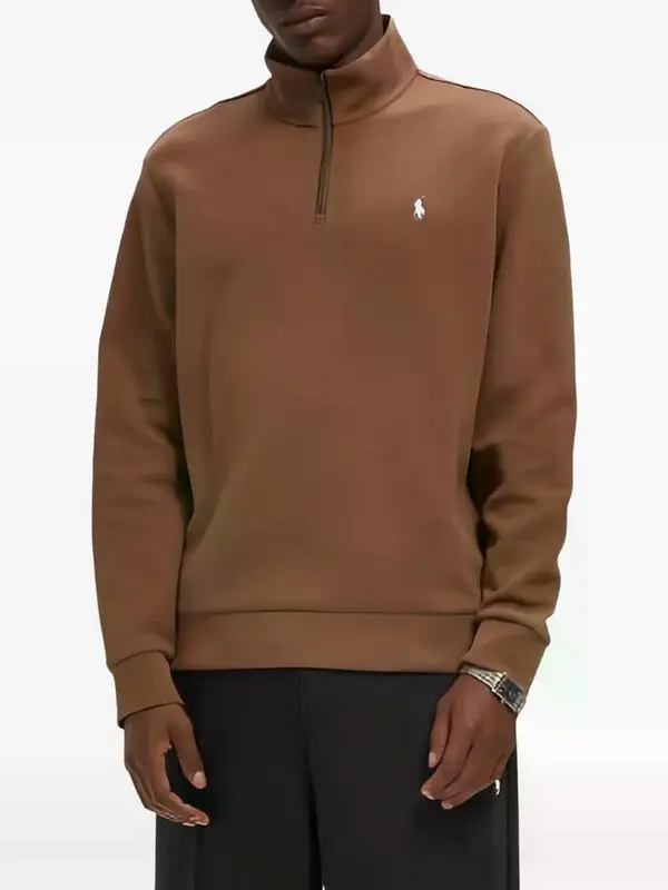 Polo Ralph Lauren Logo-embroidered Quarter-zip Sweater - Brown