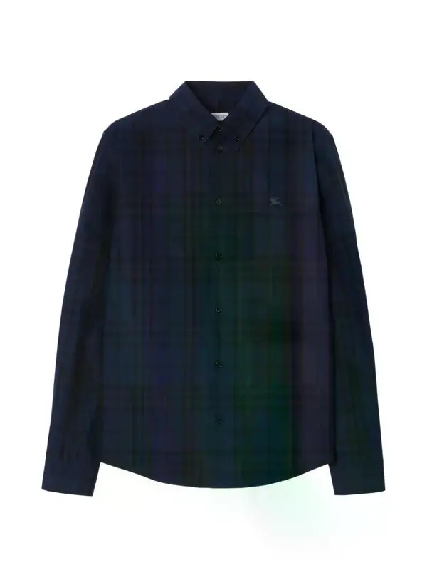 Burberry Check Cotton Poplin Shirt - Blue