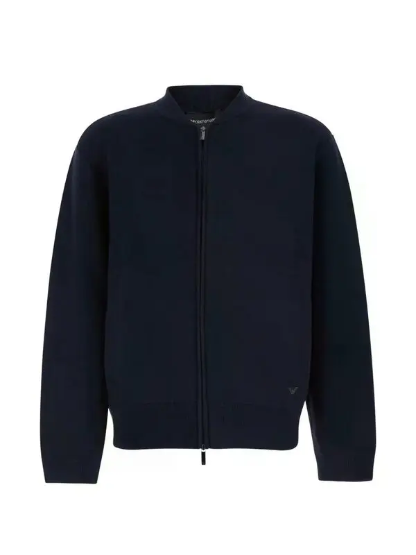 Emporio Armani Zip-up Long-sleeve Cardigan - Blue