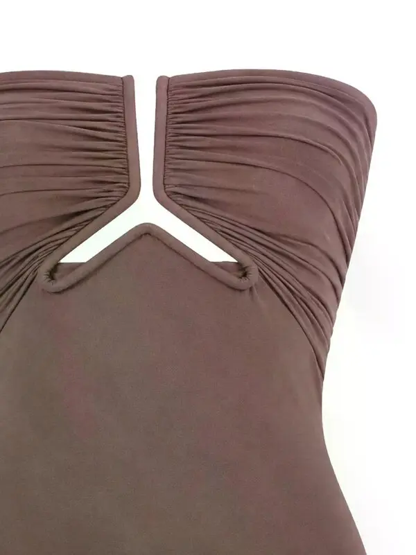 Rick Owens Cut-out Ruched Top - Brown