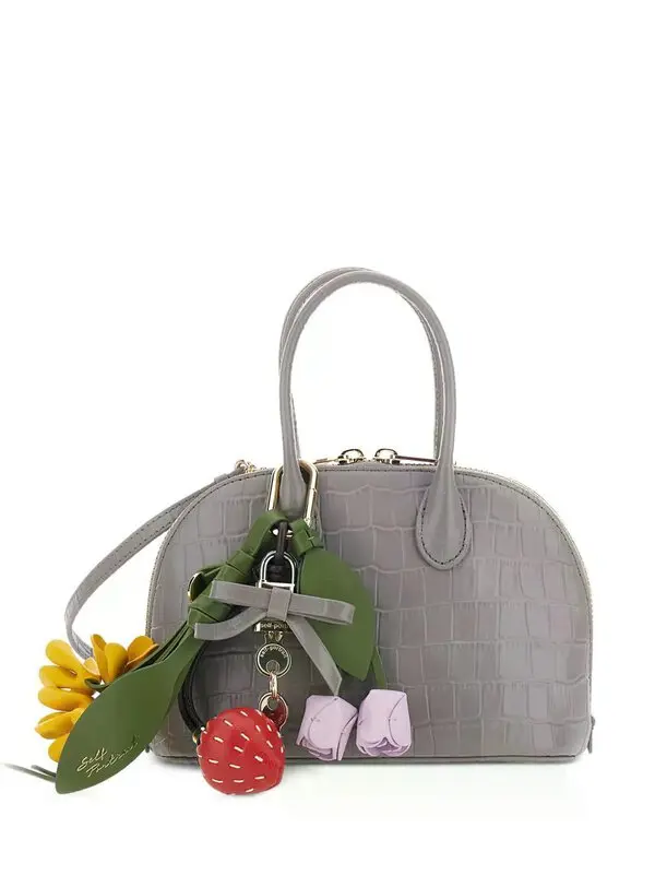 SELF-PORTRAIT Croc-effect Tote Bag - Grey