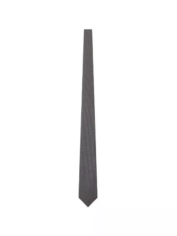 TOM FORD Geometric-pattern Silk Tie - Black
