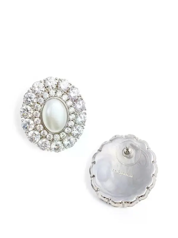 SELF-PORTRAIT Crystal Embellished Oval Earrings