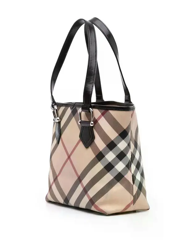 Burberry 2000-2010 Supernova Check Coated Canvas Tote Bag