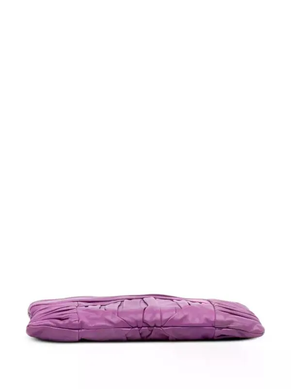 Prada 2010-2026 Pleated Nappa Clutch Bag