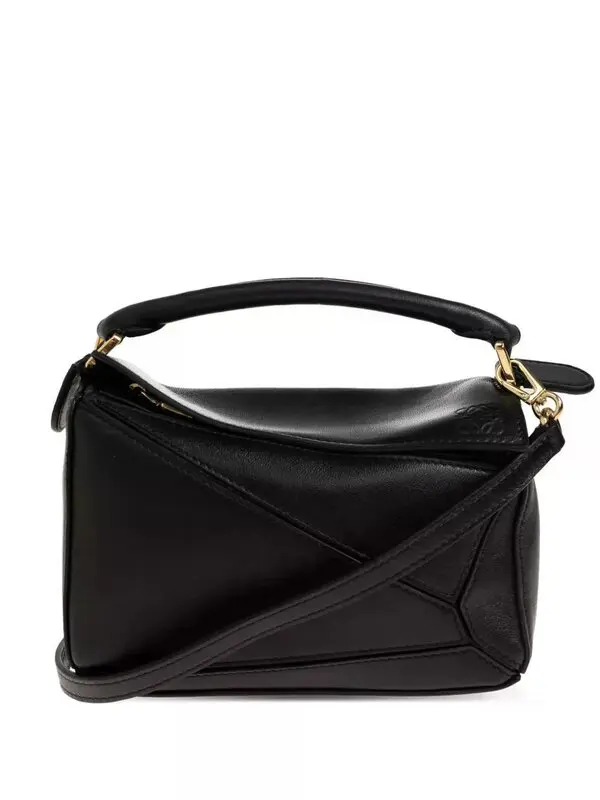 Loewe Mini Puzzle Leather Tote Bag - Black