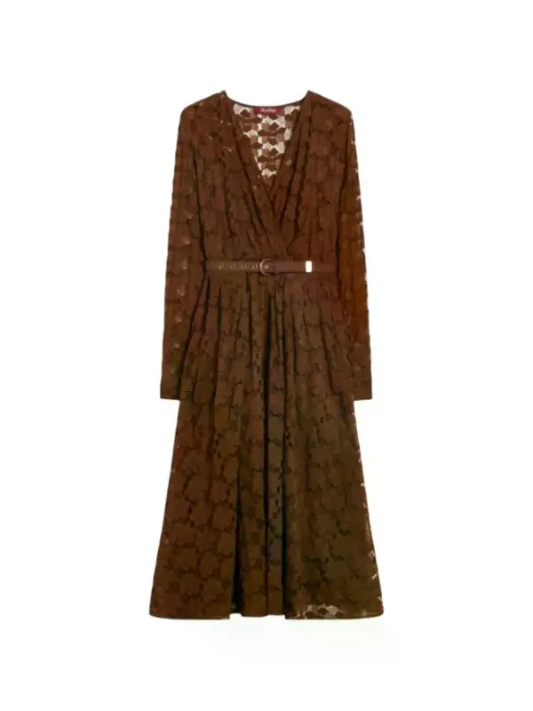 Max Mara Belted Midi Dress - Brown