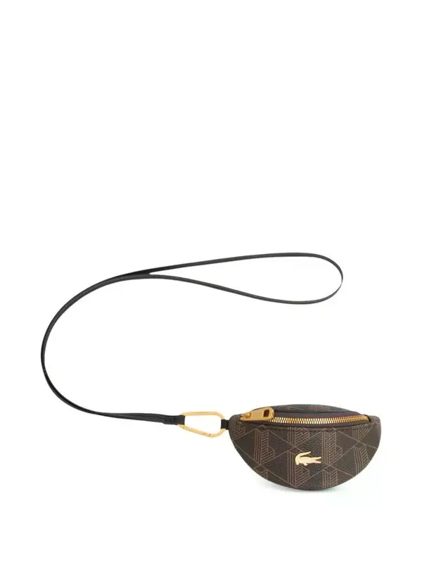 Lacoste Monogram-print Logo Plaque Coin Purse - Brown
