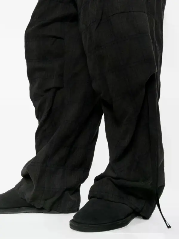 Isabel Benenato Check-pattern Loose-fit Trousers
