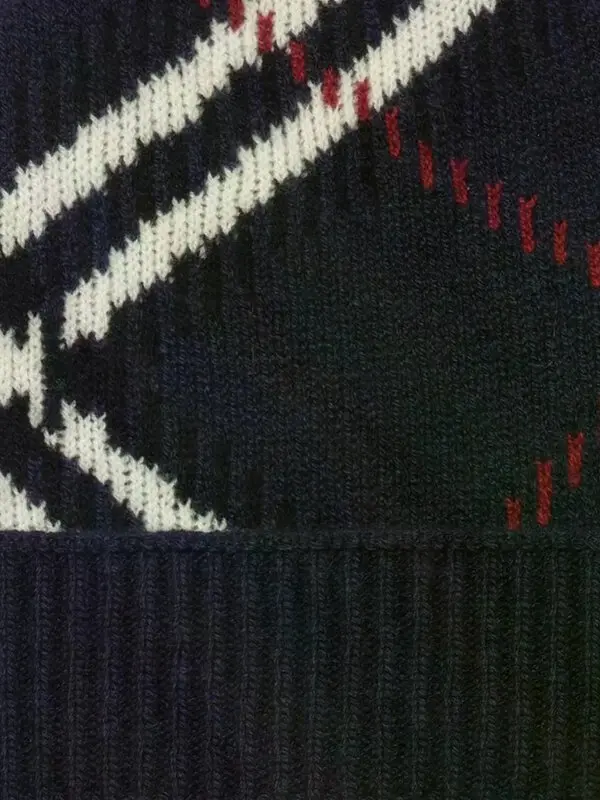 Burberry Check Cashmere Blend Beanie