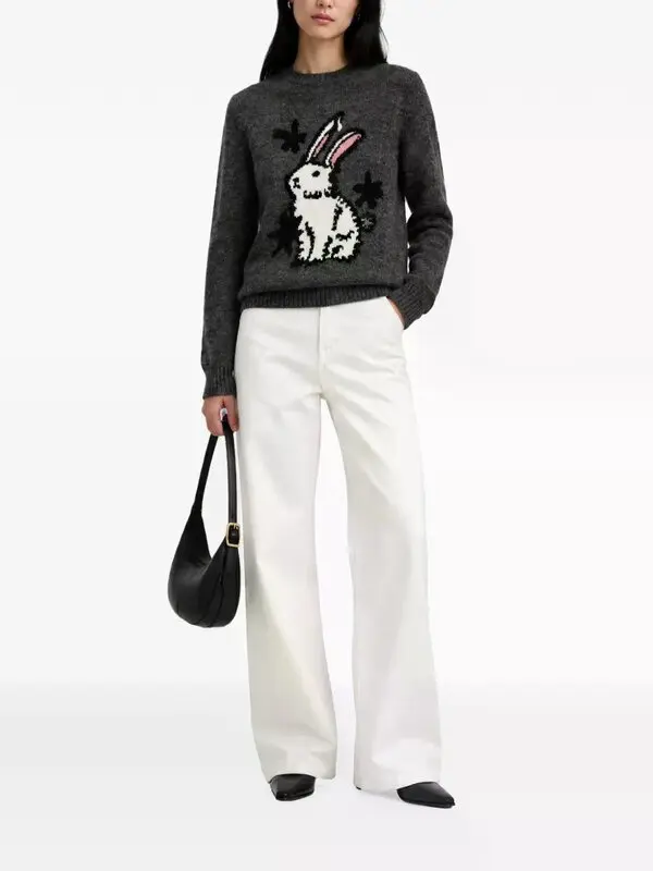 Max Mara Rabbit-intarsia Crew-neck Sweater
