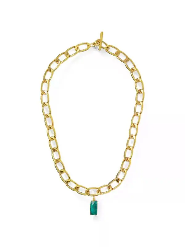 OTTOMAN HANDS Esme Emerald-pendant Chain Necklace