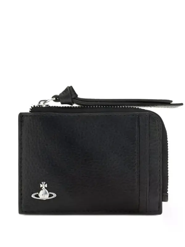 VIVIENNE WESTWOOD Orb Plaque Leather Card Holder - Black