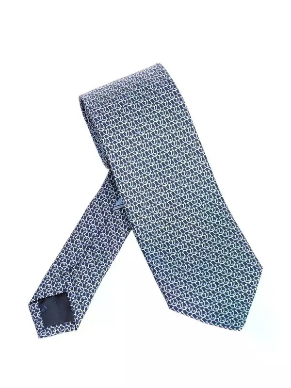 FERRAGAMO Pointed-tip Neck Tie - Blue