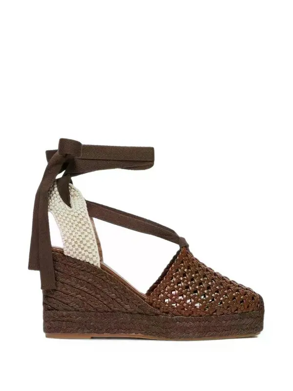 Max Mara Woven Heeled Espadrilles - Brown