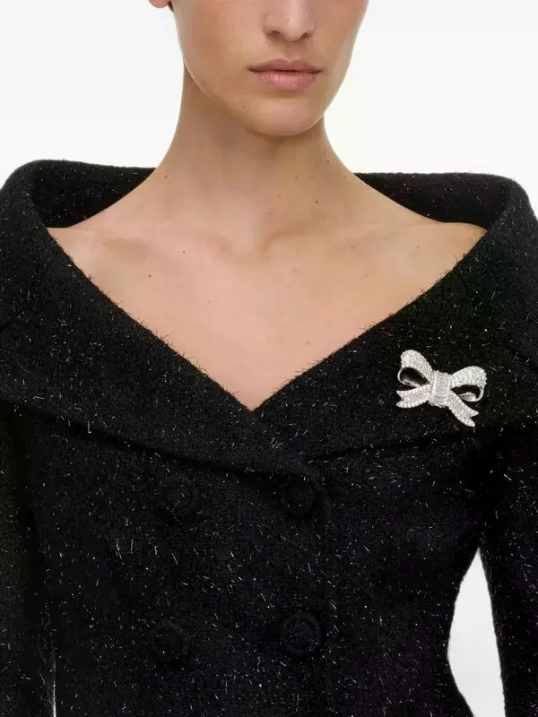SELF-PORTRAIT Crystal-embellished Bow Brooch