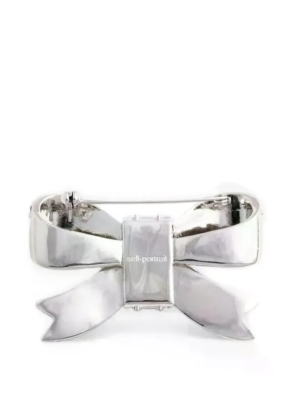SELF-PORTRAIT Crystal-embellished Bow Brooch