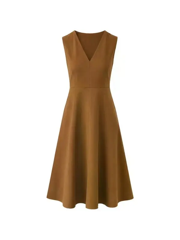 Max Mara Sleeveless A-line Midi Dress - Brown