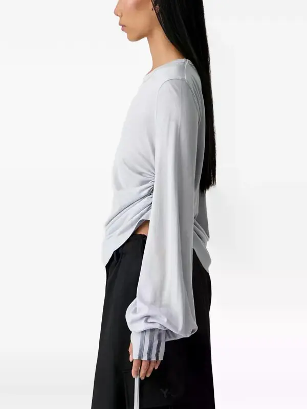 Y3 Gathered-detail Long-sleeve T-shirt